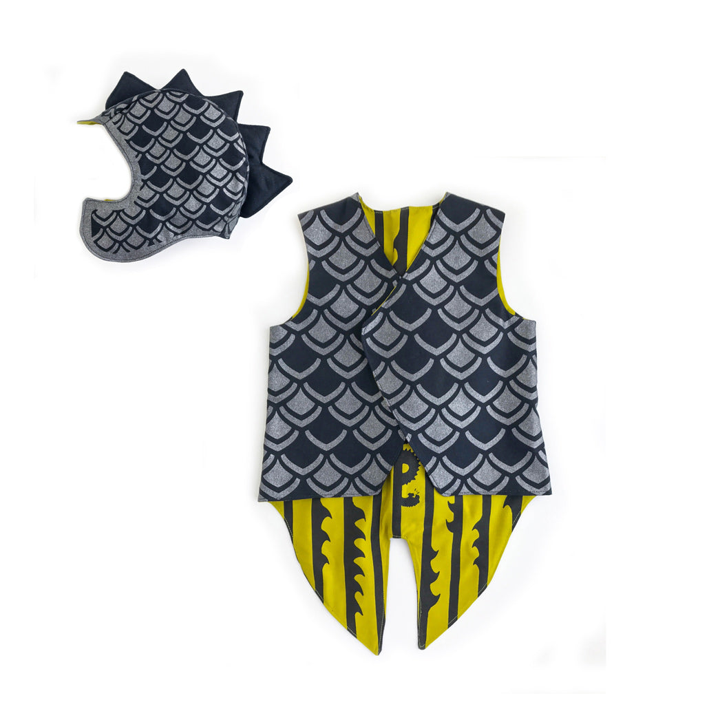 Dapper monster costume in black graphite and pickle, spiked hat and ...