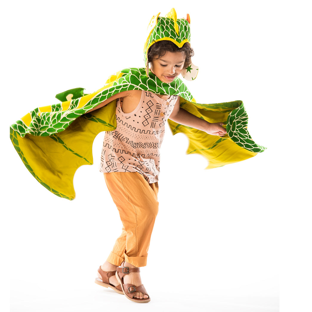 Green dragon wings and hat costume set, for fairytale dress up ...